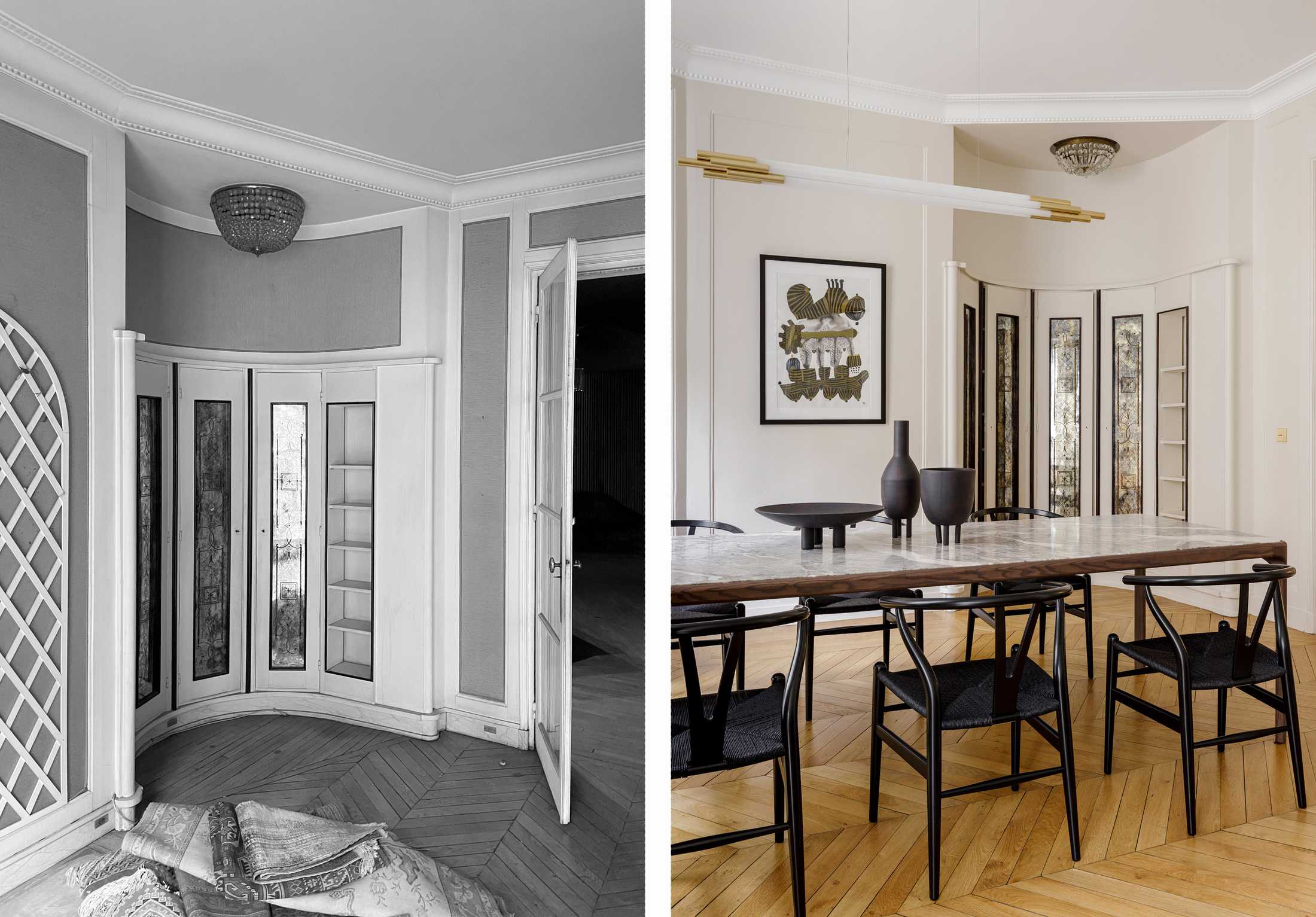 Avant-Après : Rénovation d'un appartement Art Déco 275m2